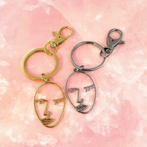 Face Zipper Pull or Face Keychain Keyring, Abstract Face, Picasso Face ...