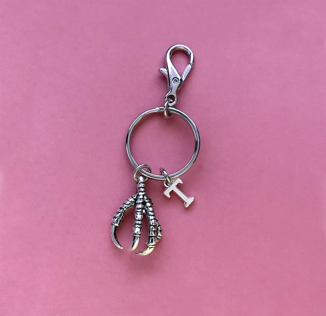 Bird Talon Keychain: Clip on Raven Claw Key Ring With Initial - Etsy