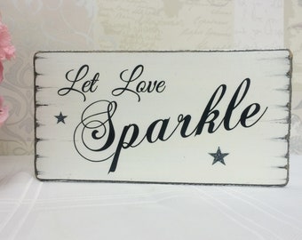 Sparklers sign Let love sparkle gold party | Etsy