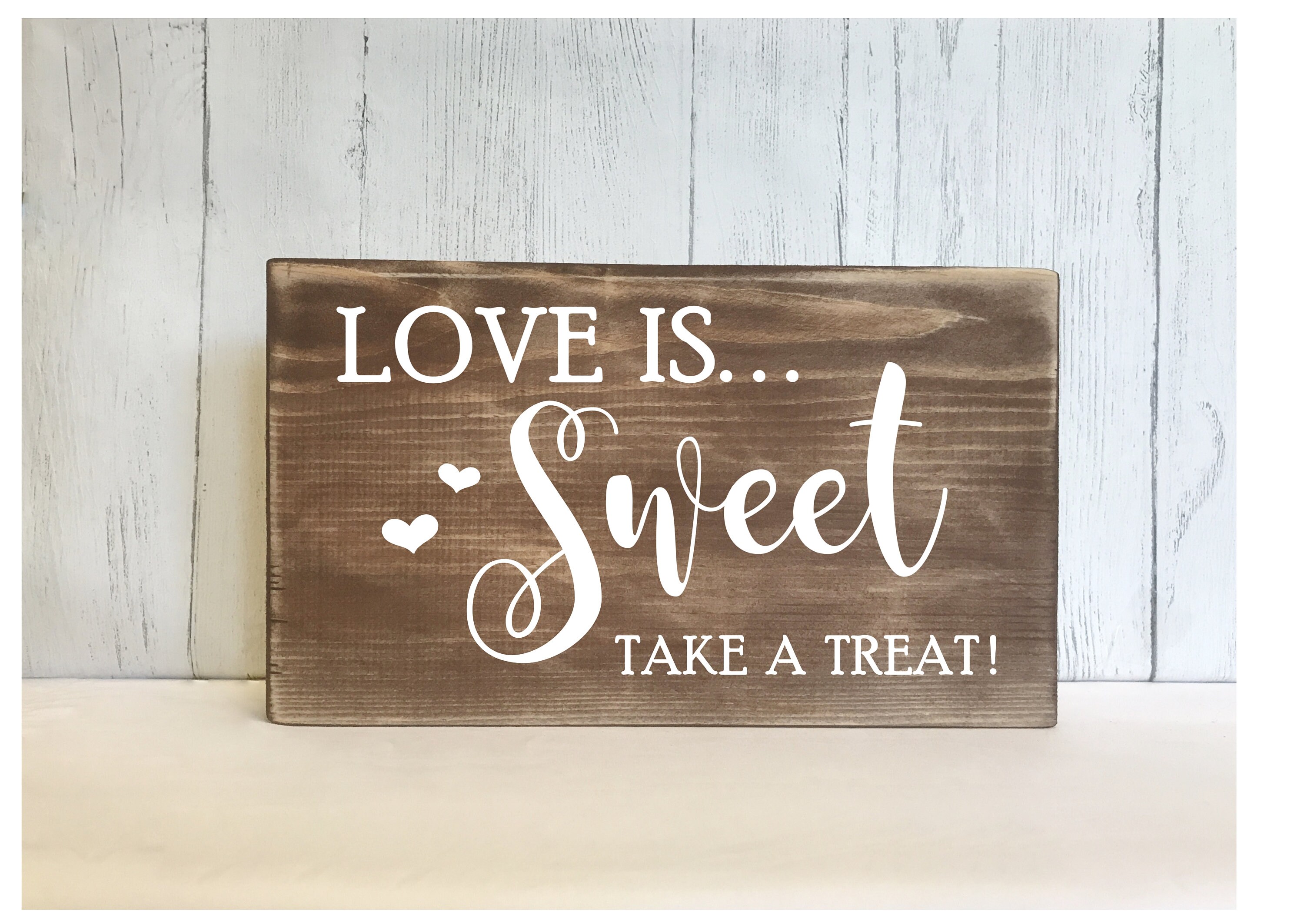 Personalised Sweet Table Sign Rustic Wooden Love is Sweet - Etsy UK
