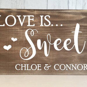 Personalised Sweet Table Sign Rustic Wooden Wedding Venue Table ...