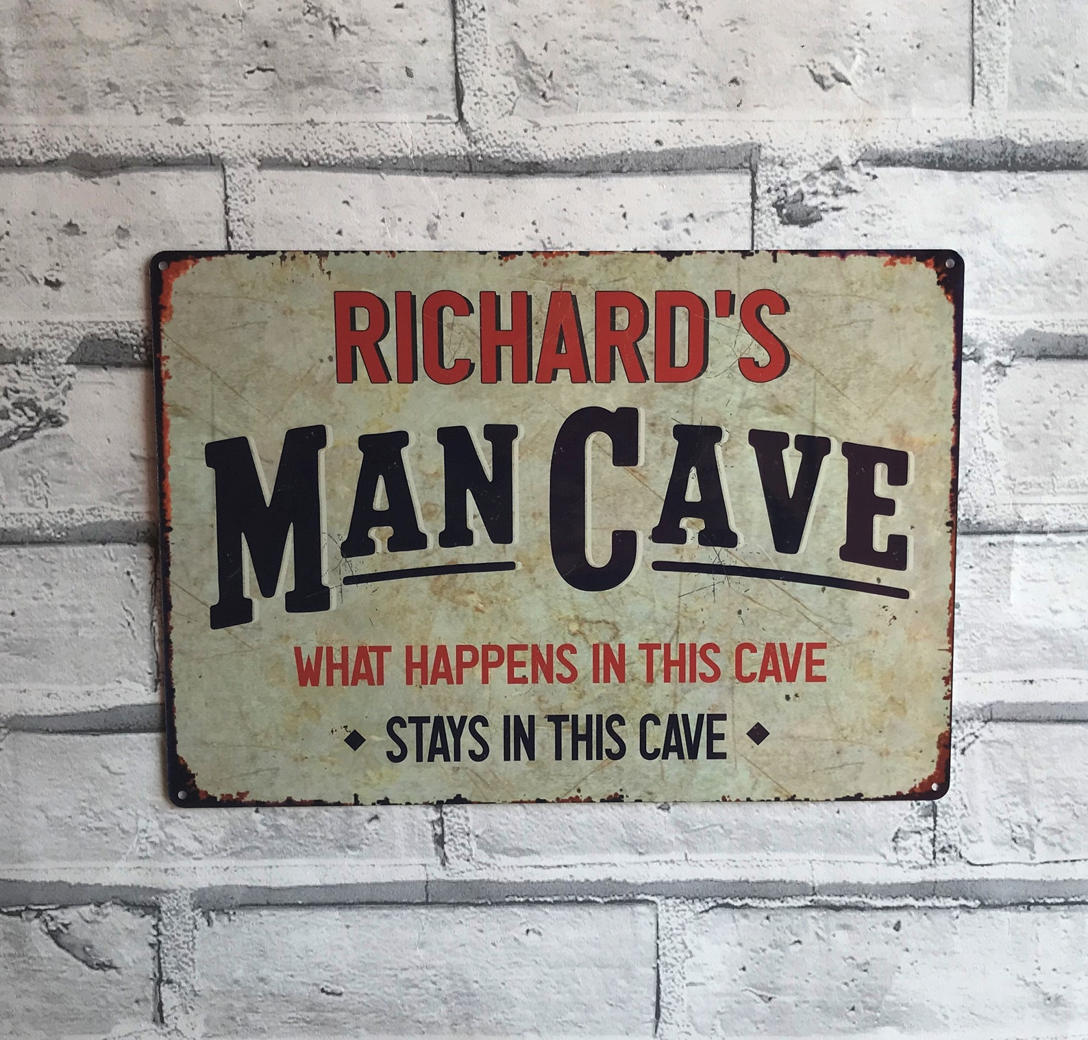 Man Cave Signs Personalised Vintage Retro Metal Sign Gift Idea | Etsy UK