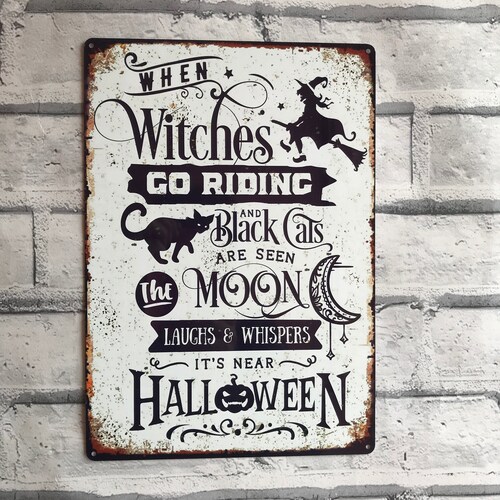 When Witches Go Riding and Black Cats Are Seen Halloween Art - Etsy