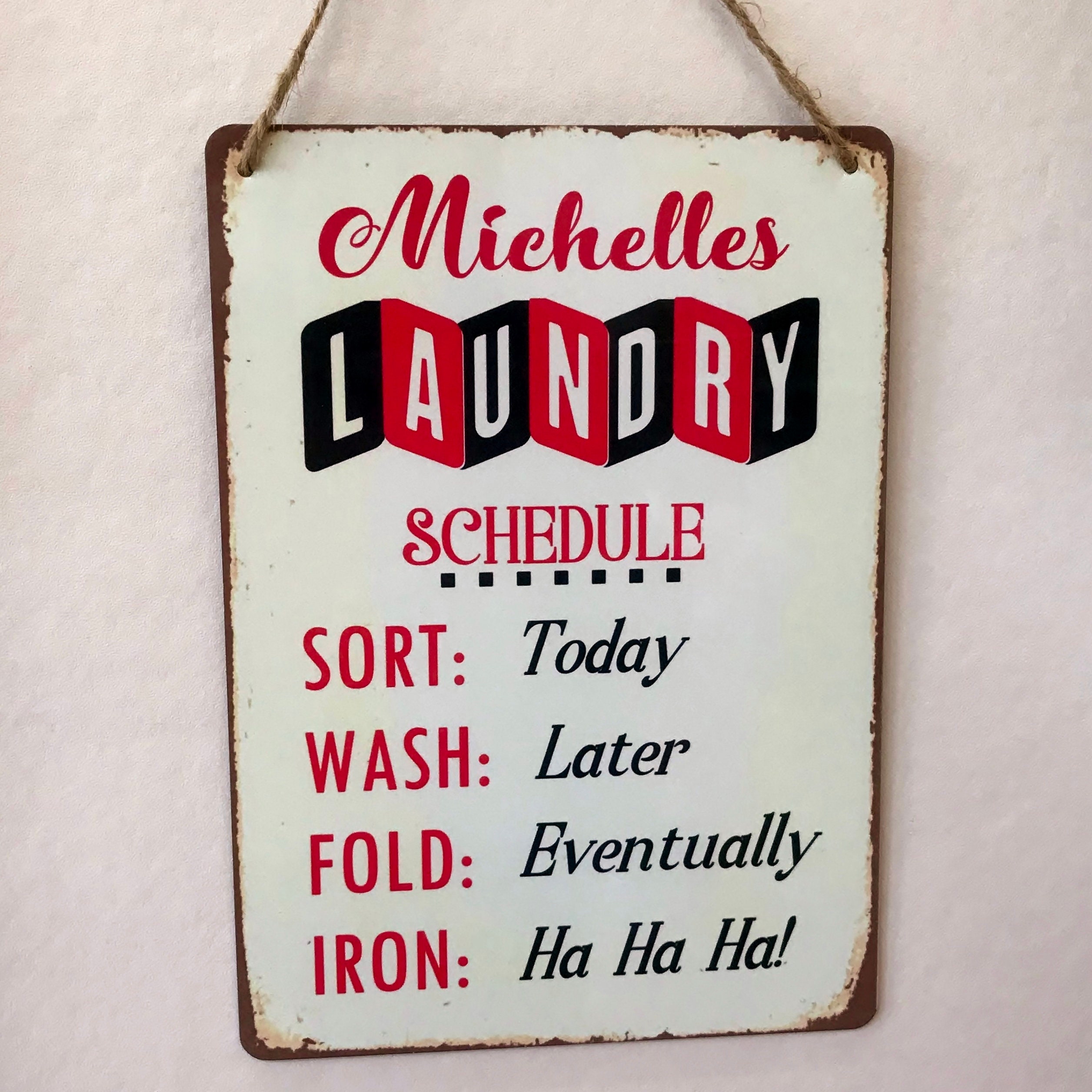 Laundry Schedule Sign Laundry Room Decor Personalised - Etsy