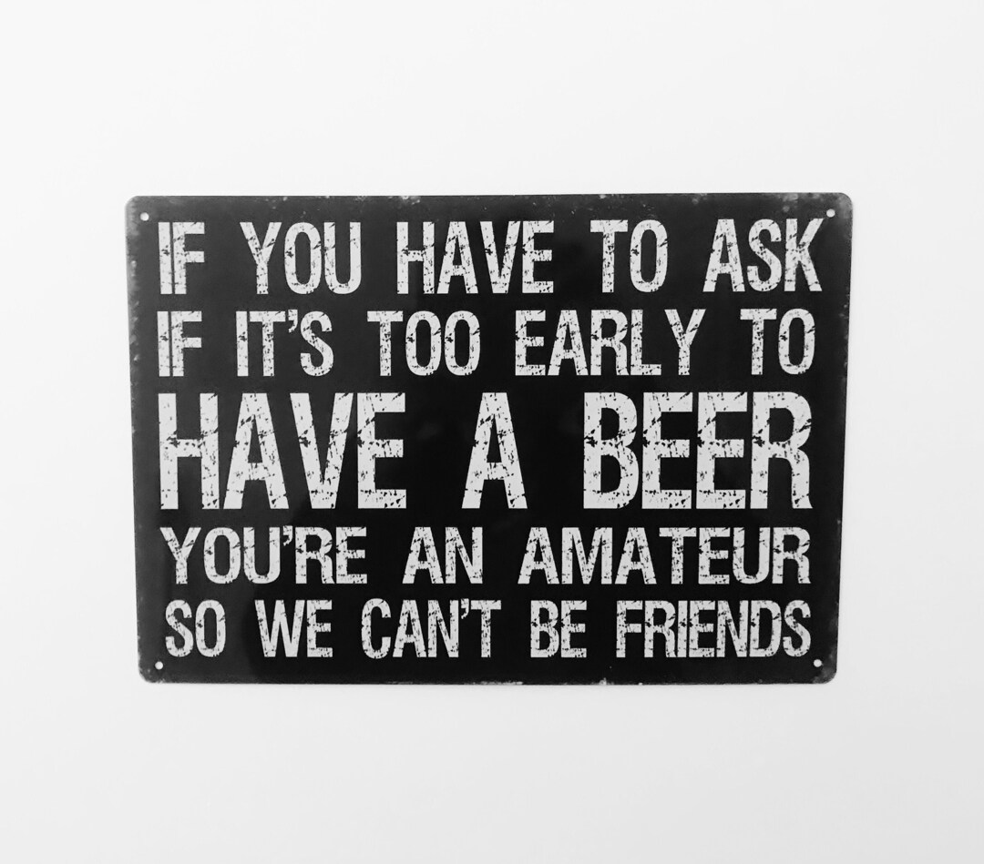 Fun Drinking Beer Friends Metal Sign Bar Sign Man Cave Shed Garage ...