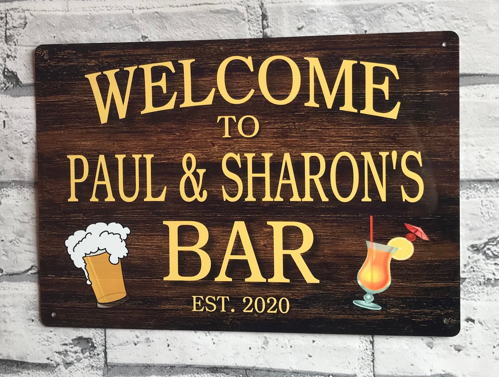 Bar Sign Personalised Metal Wall Sign Home Bar Pub Shed Gift - Etsy UK