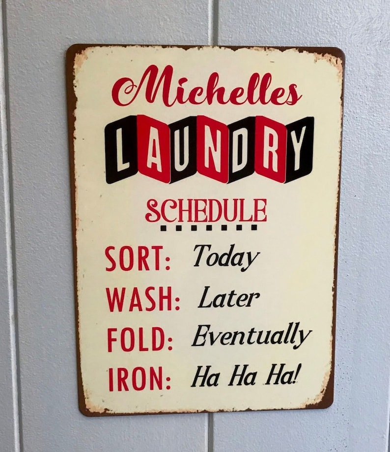 Laundry Schedule Sign Laundry Room Decor Personalised - Etsy