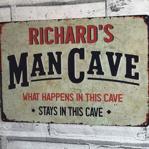 Man Cave Signs Personalised Vintage Retro Metal Sign Gift Idea - Etsy UK