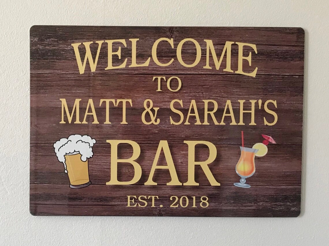 Bar Sign Personalised Metal Wall Sign Home Bar Pub Shed Gift - Etsy UK