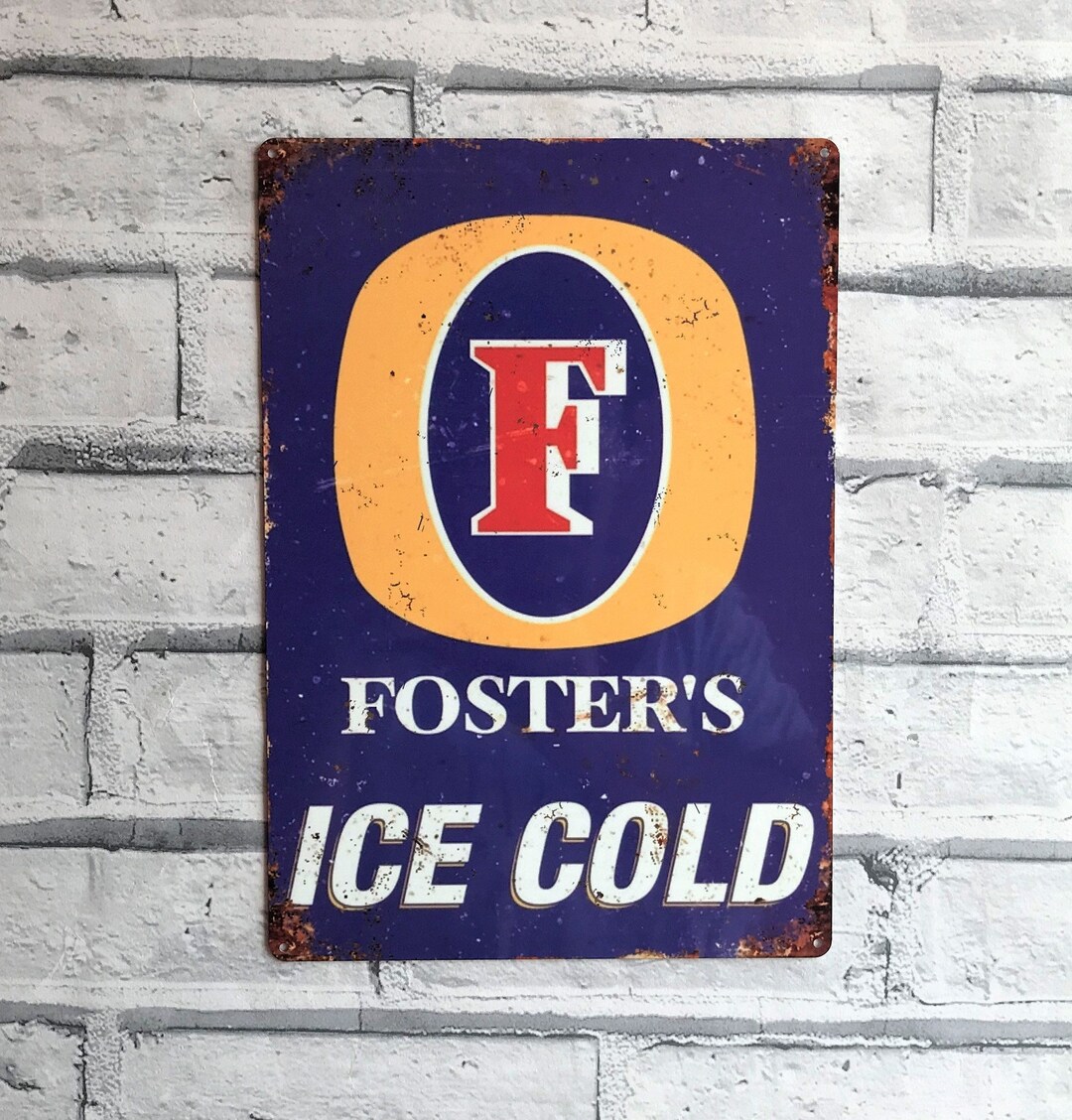 Bar Signs Foster's Ice Cold Lager Metal Sign Beer - Etsy