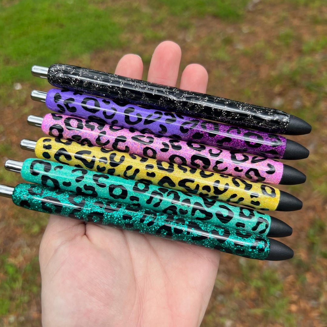 CHEETAH PRINT Pen | Refillable Gel Pen | Glitter Pen - Etsy