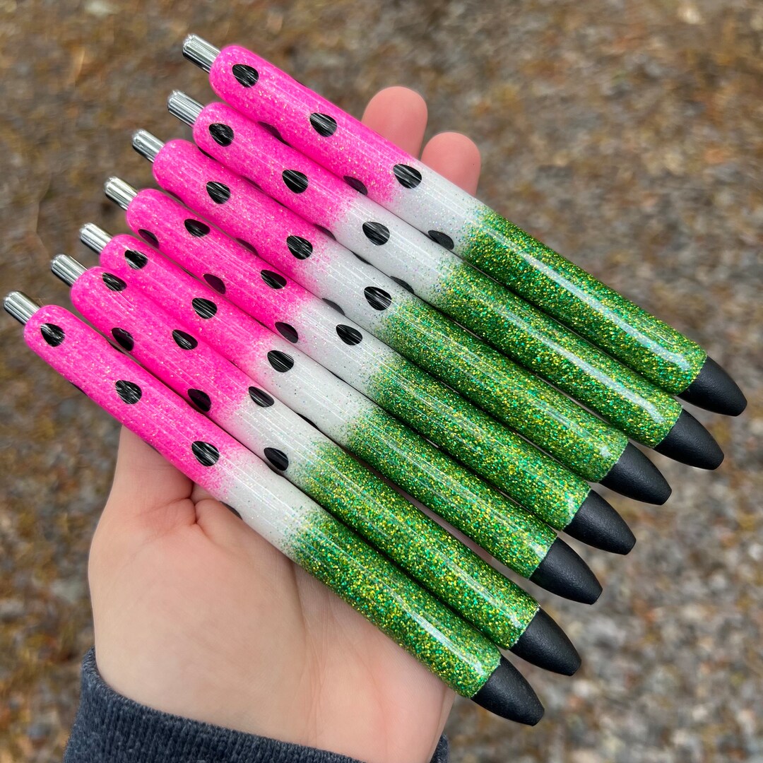 WATERMELON Pen | Refillable Gel Pen | Glitter Pen - Etsy