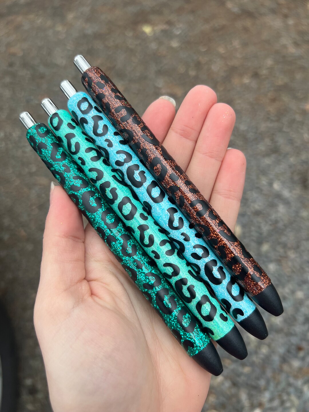 Cheetah Print Pen Refillable Gel Pen Glitter Pen - Etsy
