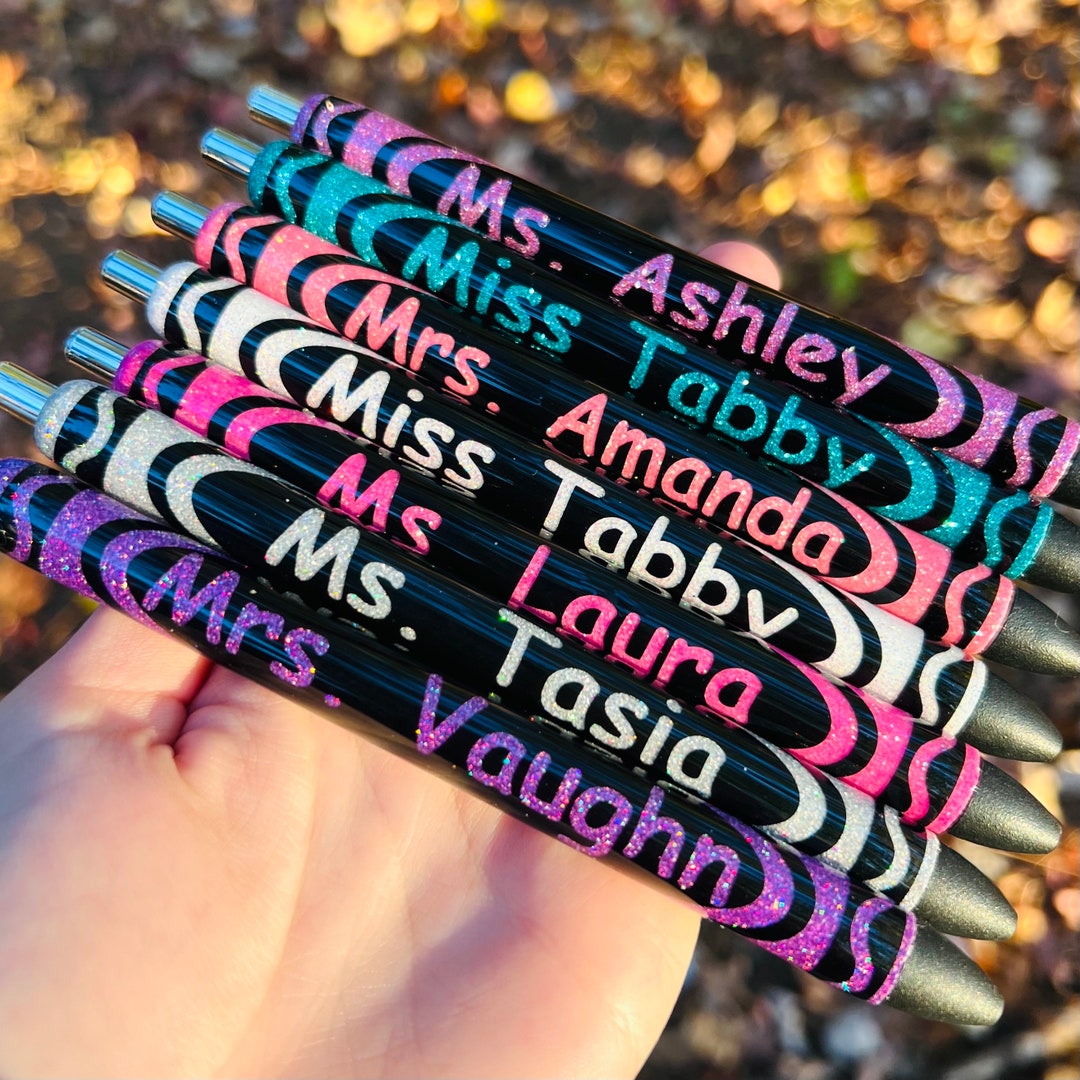 Crayon Pen Refillable Gel Pen Glitter Pen Teacher Appreciation - Etsy