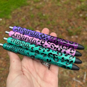 CHEETAH PRINT Pen | Refillable Gel Pen | Glitter Pen - Etsy