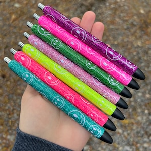 SMILEY FACE Pen | Refillable Gel Pen | Glitter Pen - Etsy
