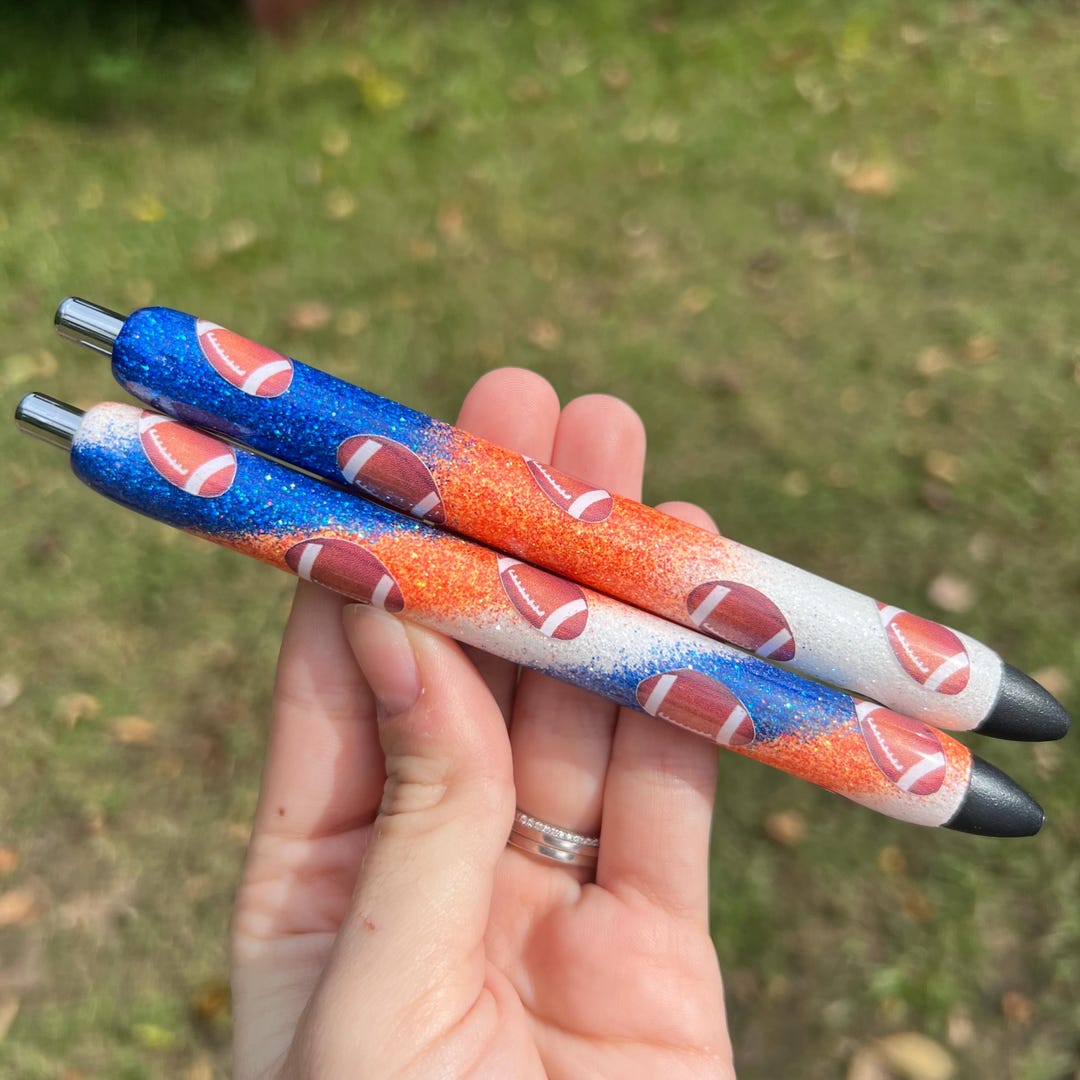 FOOTBALL Pen | Refillable Gel Pen | Glitter Pen - Etsy