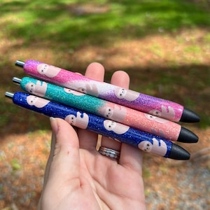 SLOTH Pen | Refillable Gel Pen | Glitter Pen - Etsy
