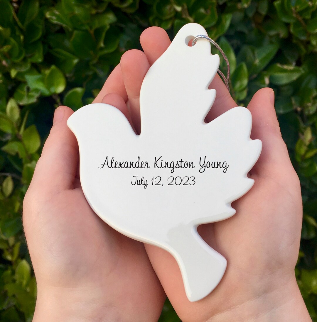 My Baptism Dove, Baptism Gift, Personalized Ornament, Christmas, Dove ...