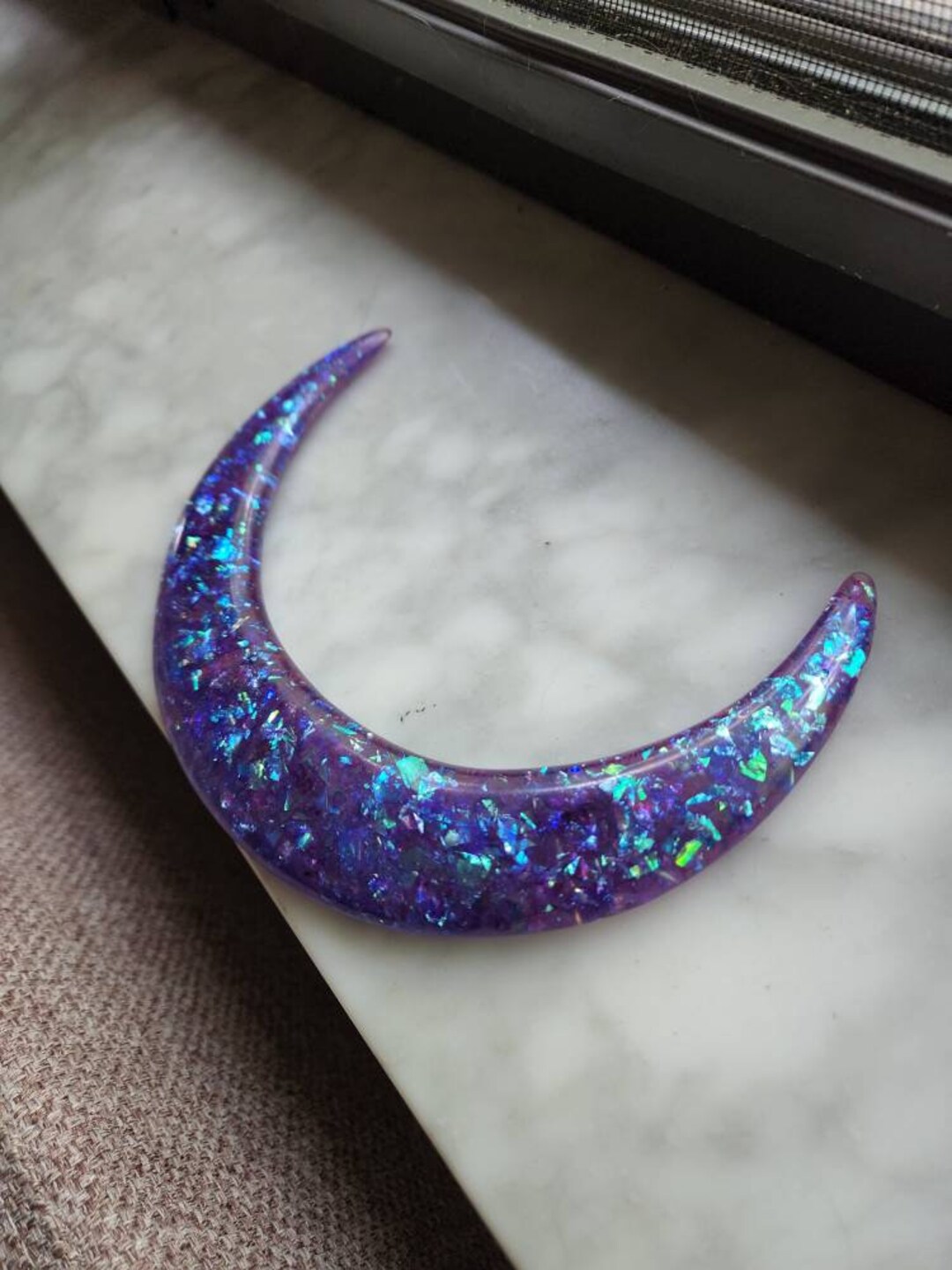 Firey Crescent Moon Hairstick Bun Holder by Theirridatedfox - Etsy