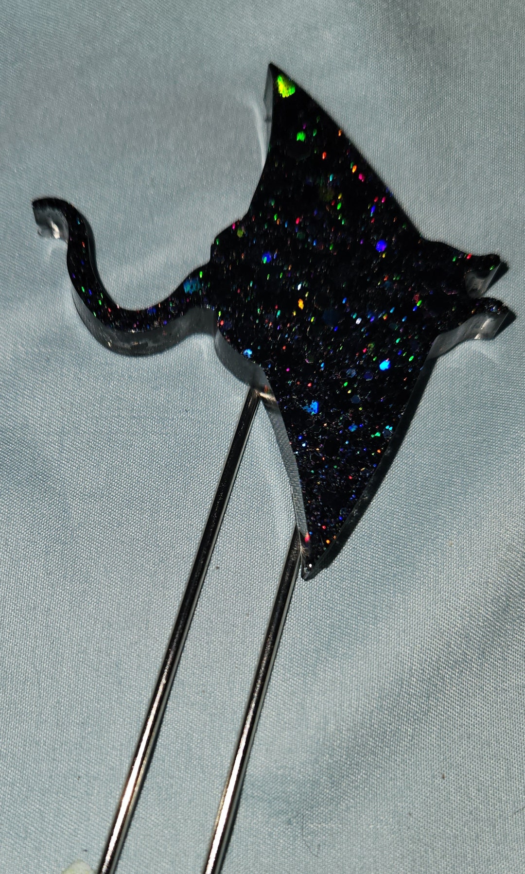Brand New Item Black Rainbow Manta Ray Sting Ray Bun Holder/ Hair Pin ...