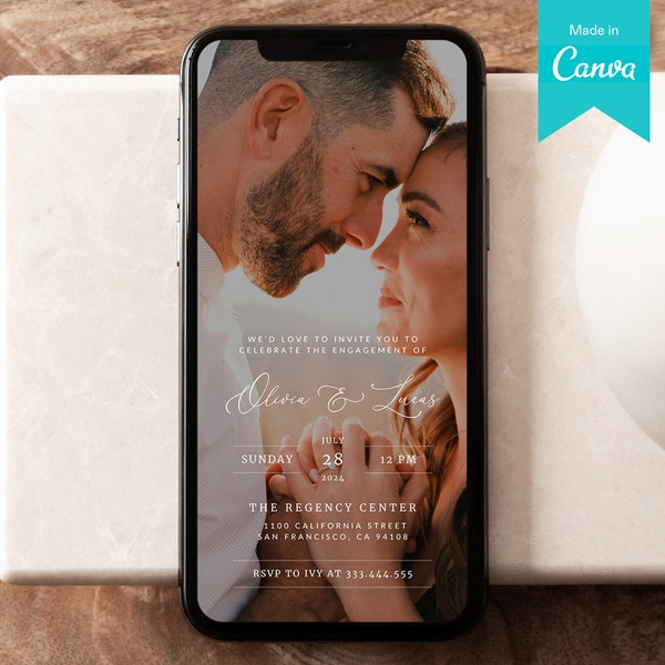 Digital Engagement Invitation Template - Etsy