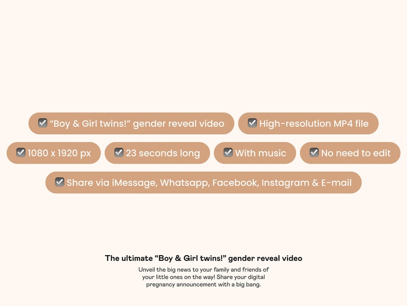 It's Boy & Girl Twins Gender Reveal Video | digital Pregnancy Announcement | Husband ...