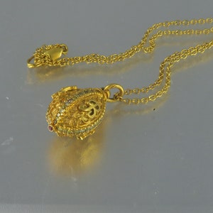 Egg Gold Pendant Faberge Inspired Chain Necklace - Etsy