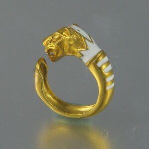 FIERCE LIONESS Gold Ring With Enamel 14k ( 18k and Silver Available) - Etsy