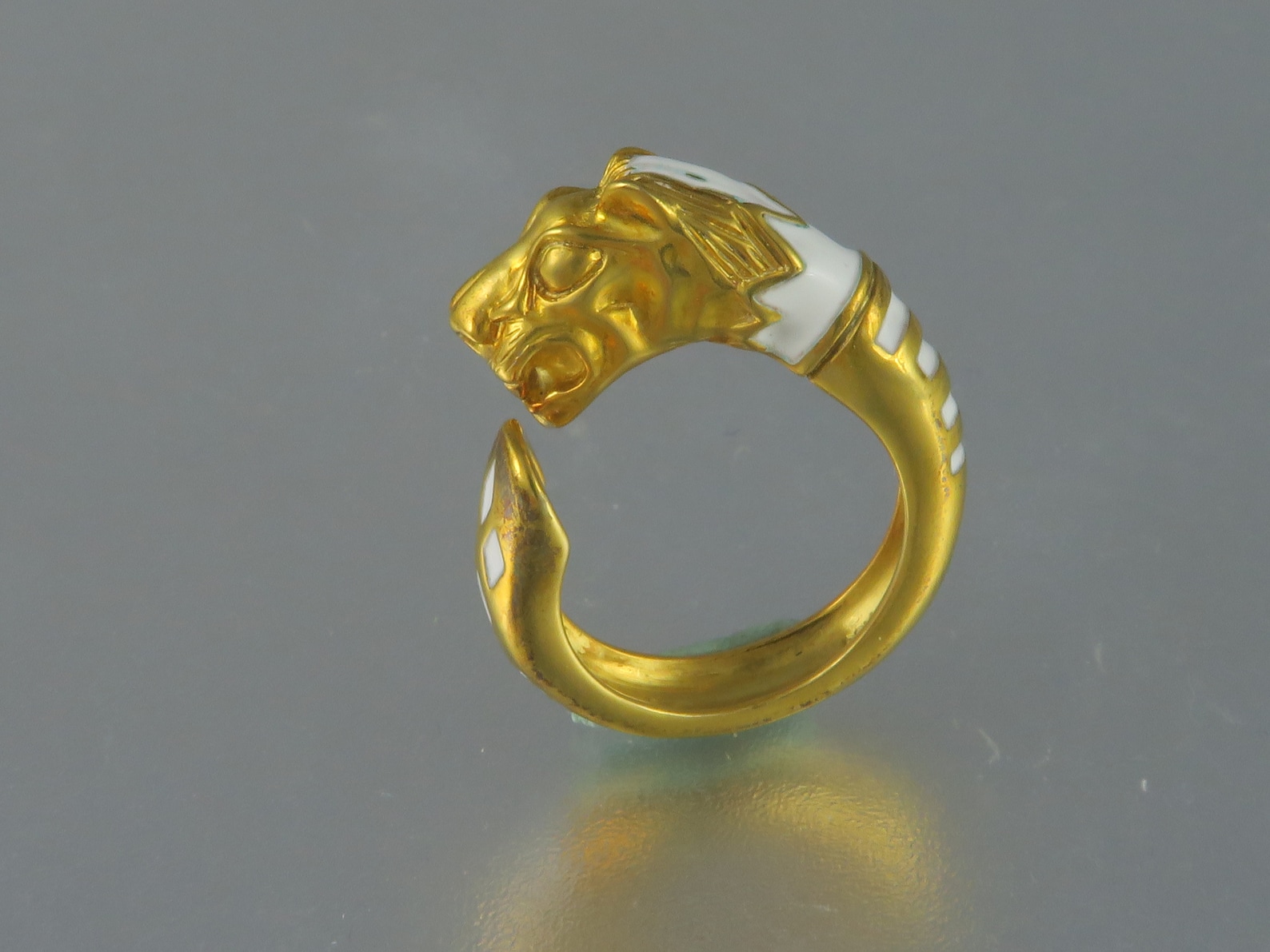 FIERCE LIONESS Gold Ring With Enamel 14k 18k and Silver - Etsy