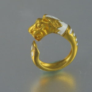 FIERCE LIONESS Gold Ring With Enamel 14k ( 18k and Silver Available) - Etsy