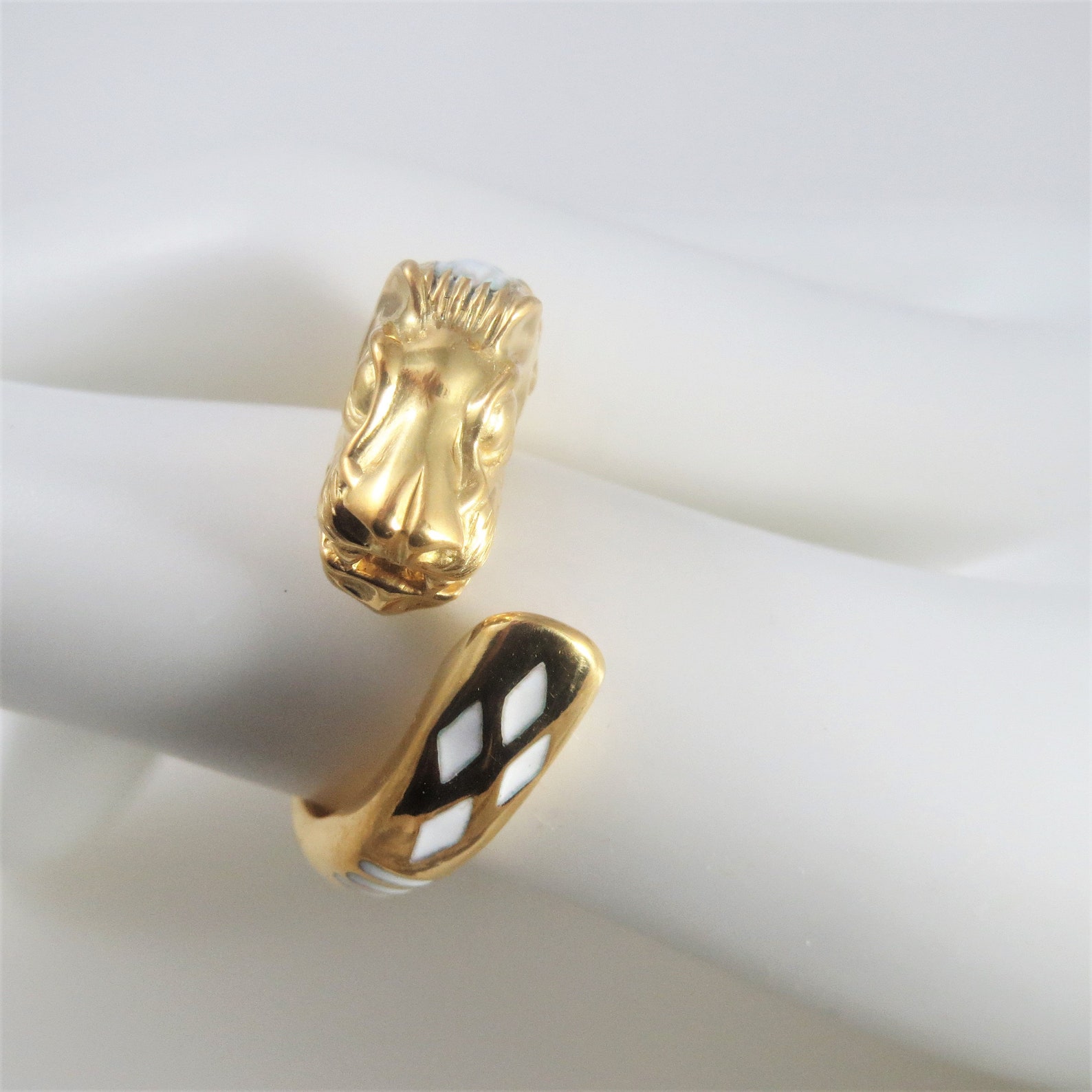 FIERCE LIONESS Gold Ring With Enamel 14k 18k and Silver - Etsy