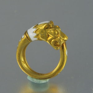 FIERCE LIONESS Gold Ring With Enamel 14k ( 18k and Silver Available) - Etsy
