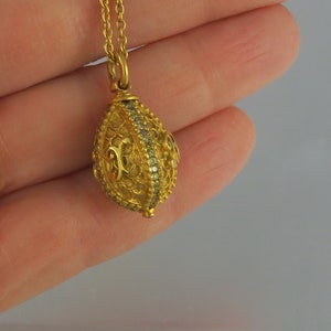 Egg Gold Pendant Faberge Inspired Chain Necklace - Etsy