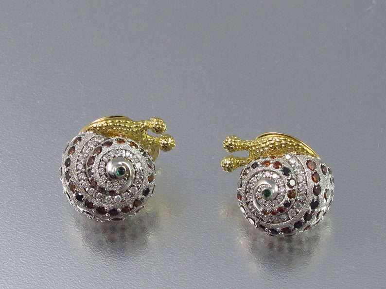 SNAIL Ring and SNAIL Earrings 18k Gold Set With Diamonds. - Etsy