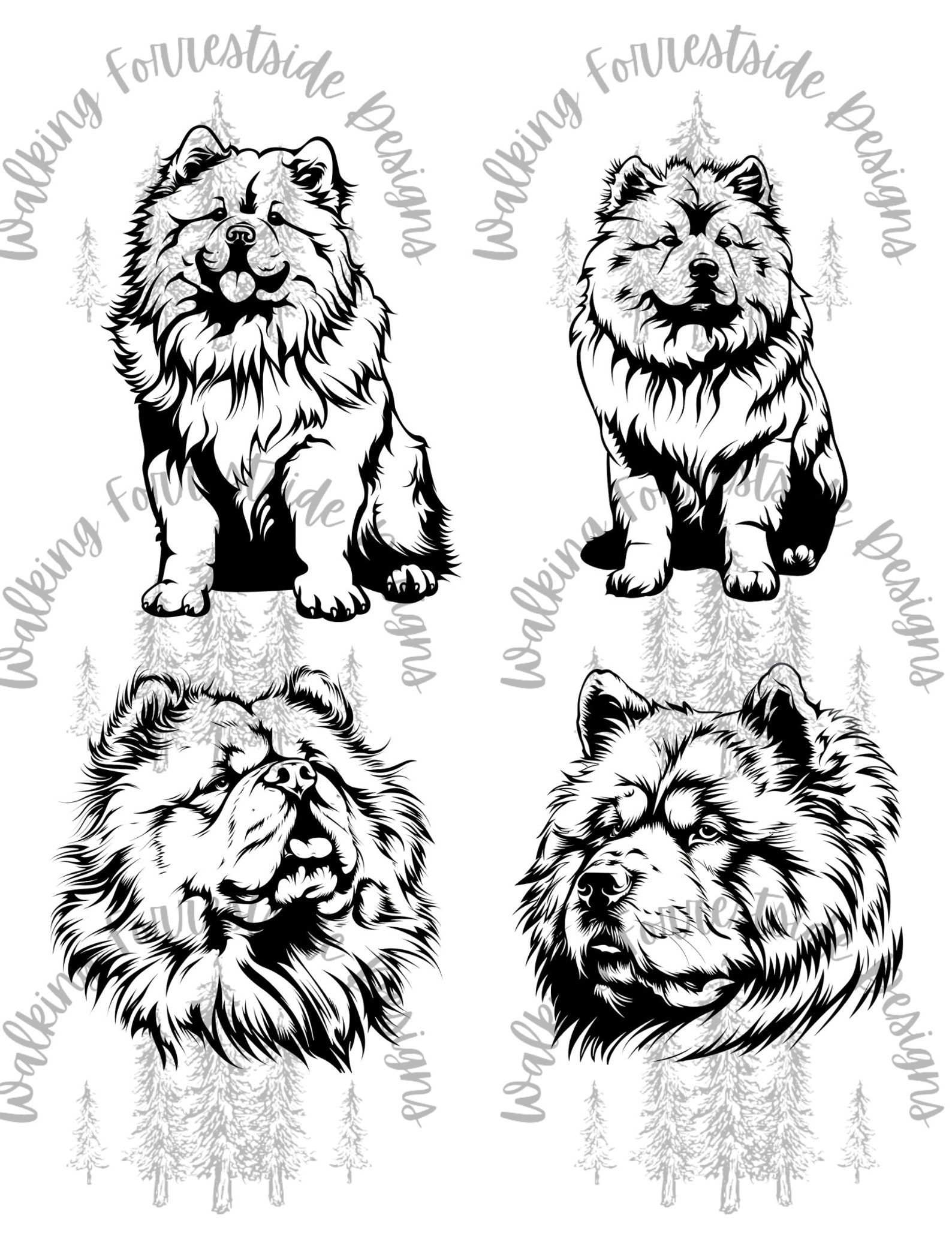 Chow Chow SVG/PNG Collection: Dog Clipart for Creative Projects ...