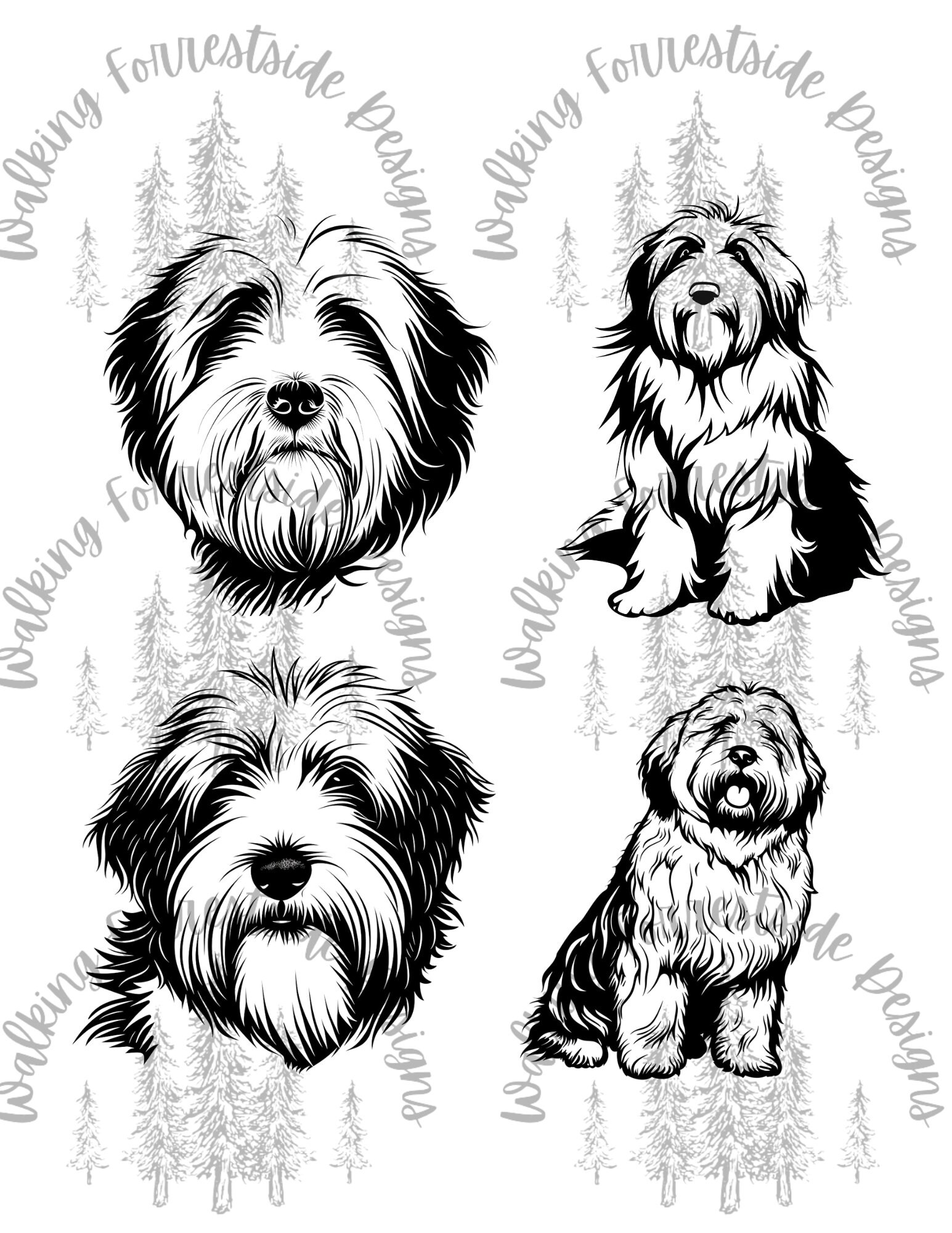 Old English Sheepdog SVG/PNG Collection: Dog Clipart for Creative ...