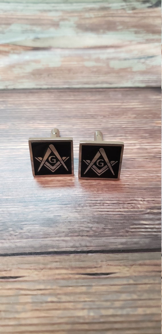 Masonic cufflinks - steel - Gem