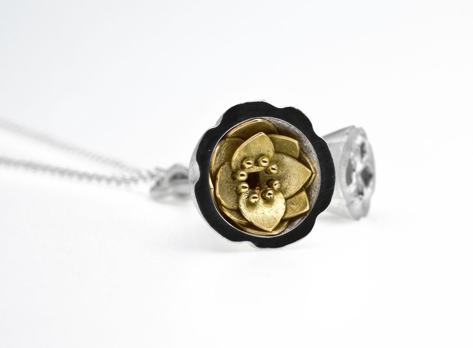 Lotus Locket, Lotus Necklace, Kinetic, Lotus Gift, Lotus Flower Pendant ...