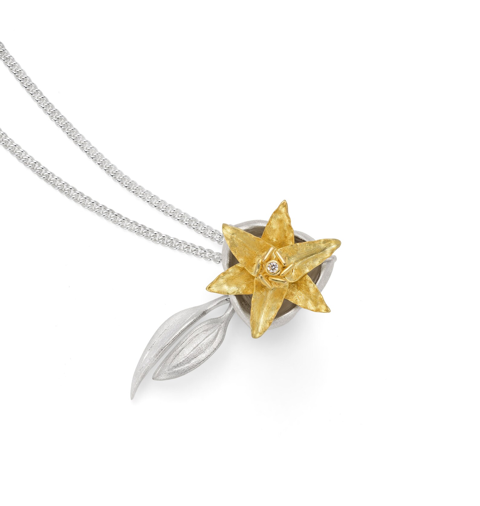 Lily Locket, Lily Necklace, Lily Pendant, Kinetic, Lily Jewelry, Gold ...