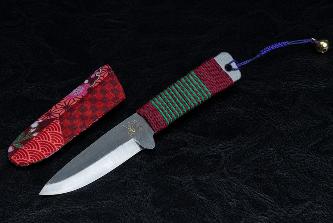Nagao Higonokami Kogatana Bannou Drop Point Black Blade Maroon/fade ...