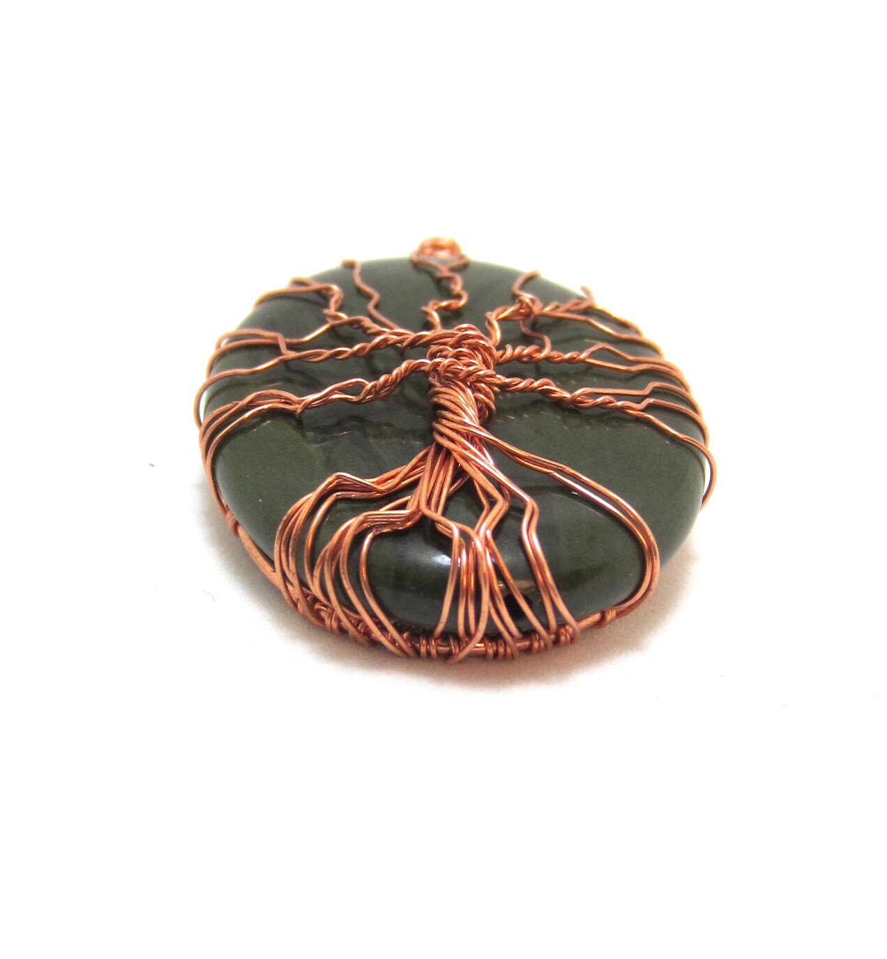 Wire Work Tree of Life on African Jade Stone,wire Weaving,semi Precious ...