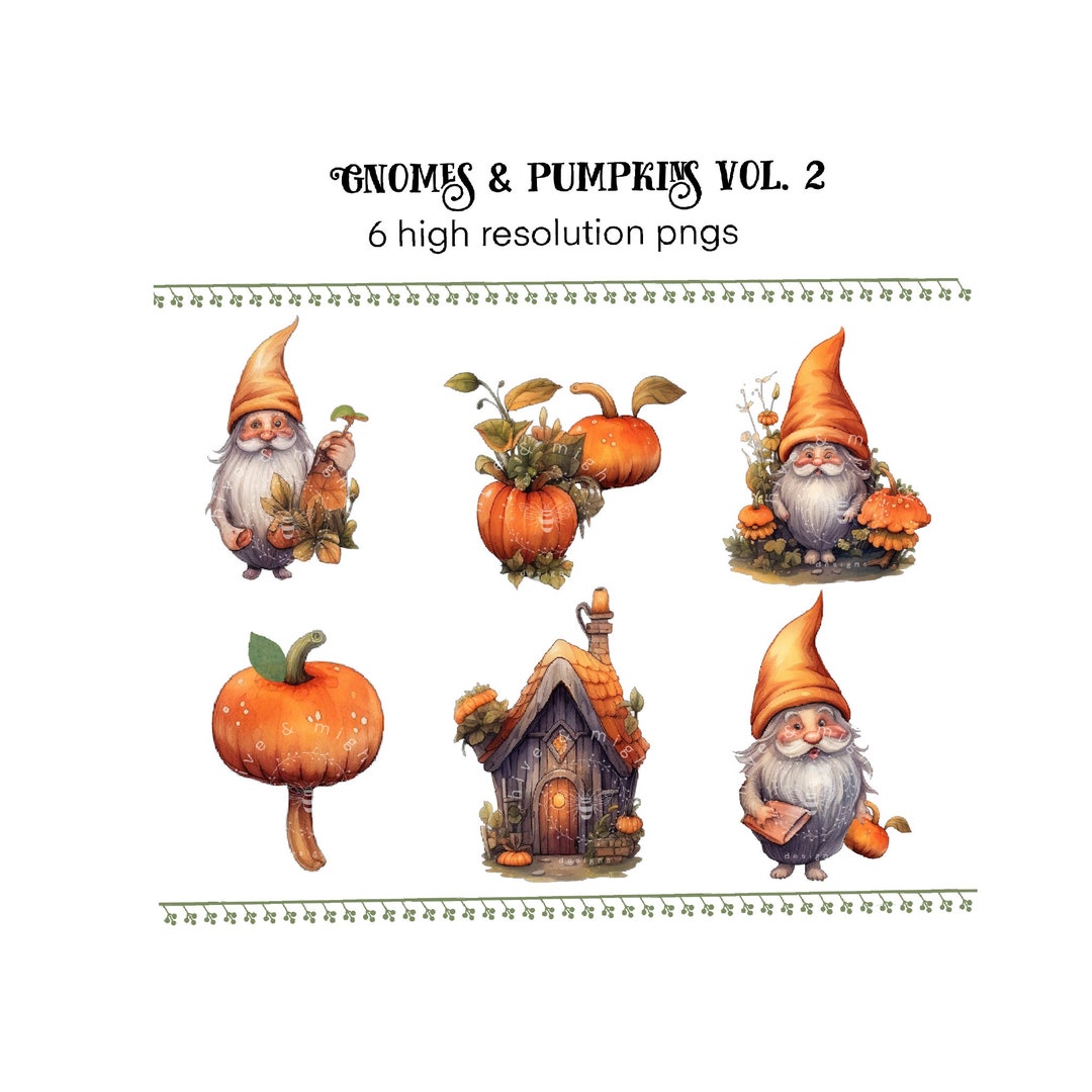 Adorable Fall-themed Gnomes and Pumpkin Houses for Personal and ...
