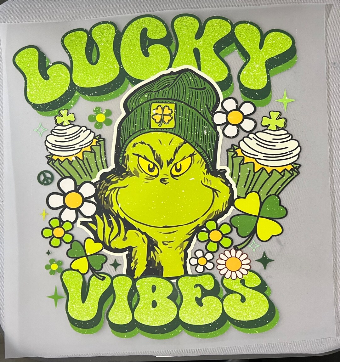 DTF Ready to Press Lucky Vibes Grinch St Patricks TRANSFER ONLY - Etsy