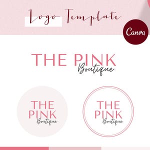 The Pink Boutique Logo Template for Fashion Brands, Editable Canva ...