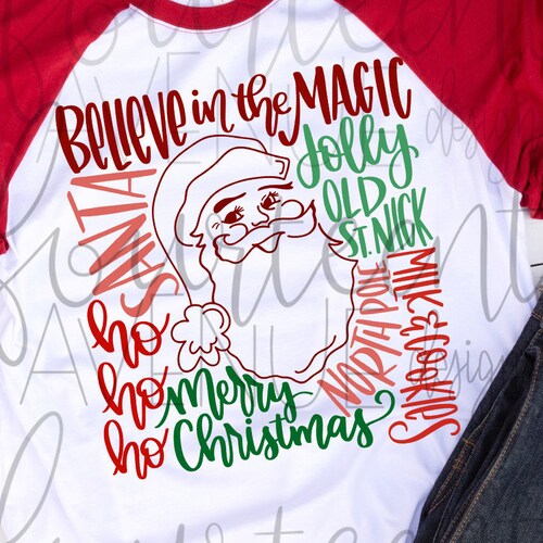 Santa SVG / Christmas Typography / Word Art / Christmas SVG / - Etsy