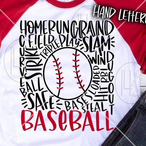 Baseball Typography / Word Art / Baseball SVG / Baseball PNG / - Etsy