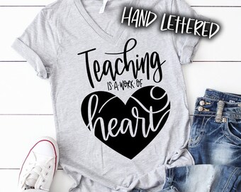 Teacher SVG Teaching is a Work of Heart Svg File Teaching Svg - Etsy