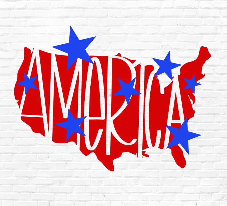 America SVG Cut File USA Patriotic Svg Png Dxf Hand - Etsy