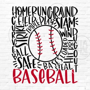 Baseball Typography / Word Art / Baseball SVG / Baseball PNG / Baseball ...